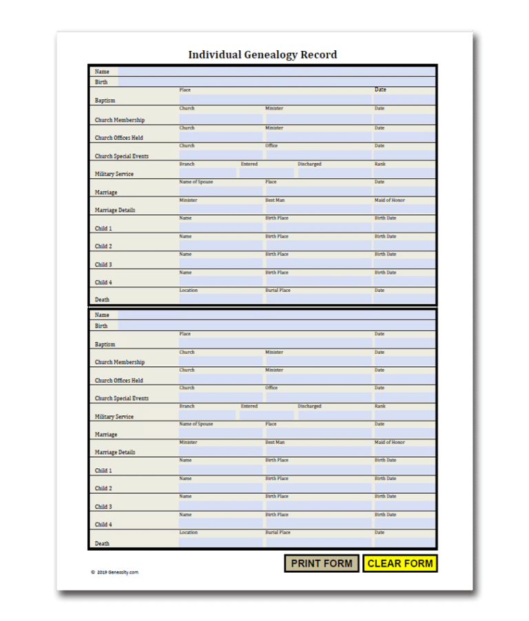 Genealogy Forms Bundle